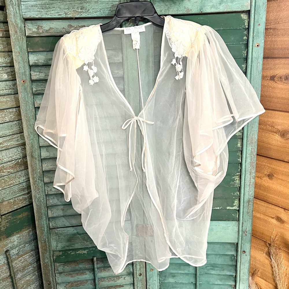 Vintage Val Mode Lingerie Sheer Off White Small Retro… - Gem